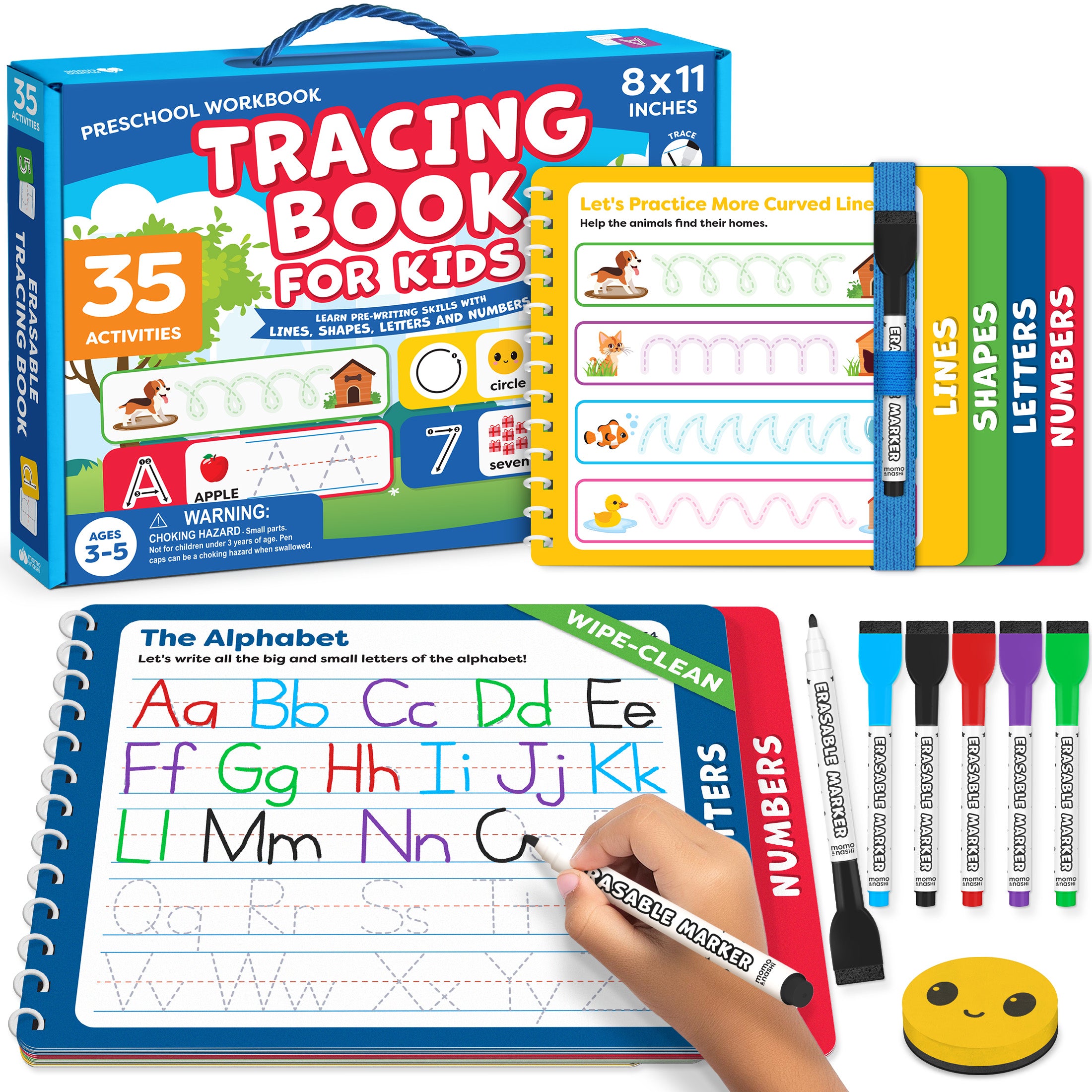 Tracing book for Kids Ages 3-5 – Momo & Nashi