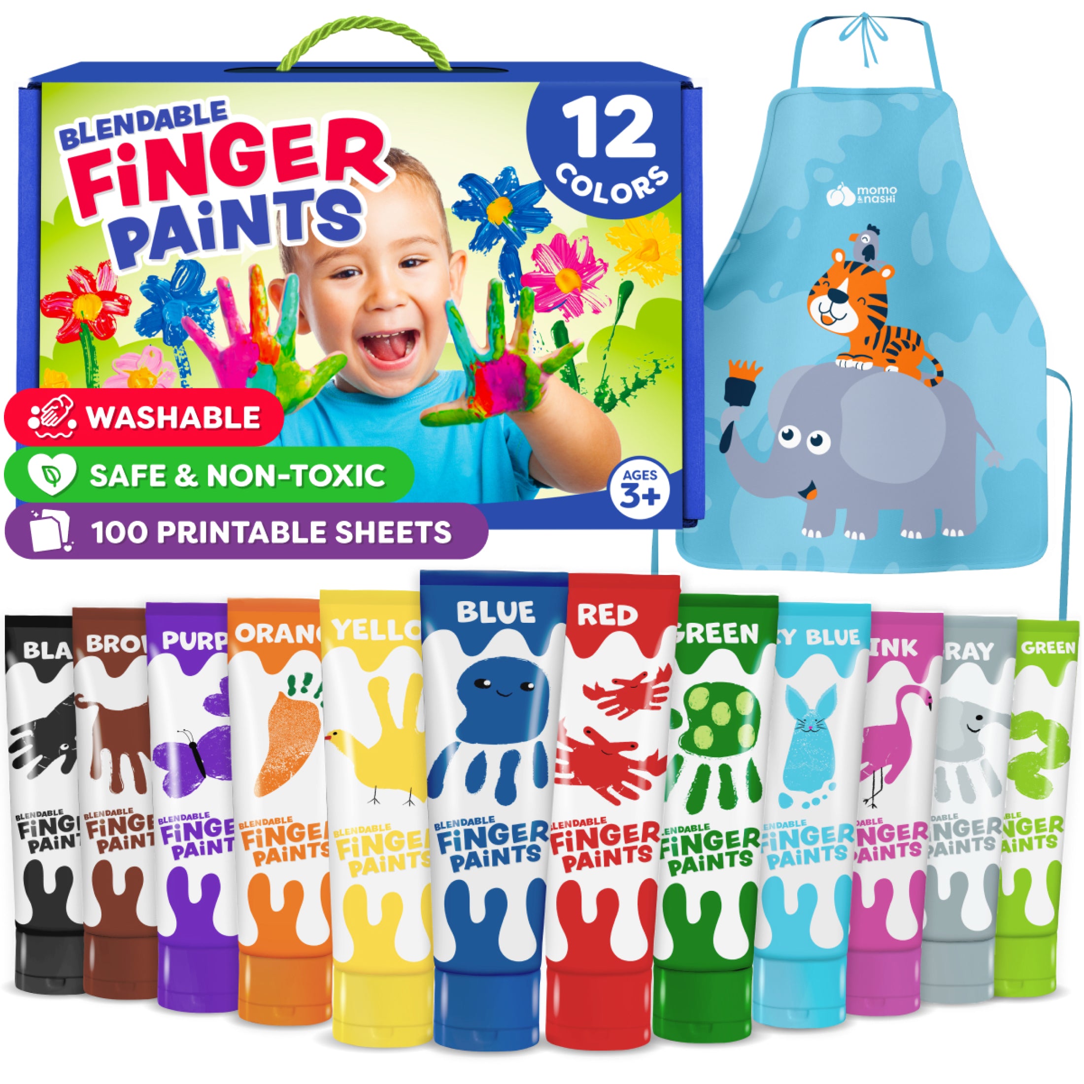 100 Finger Paints Coloring Sheets – Momo & Nashi